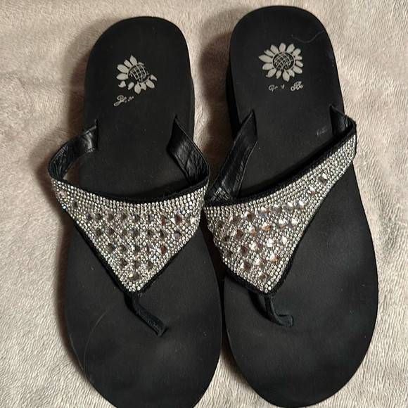 Yellow Box | Shoes | Yellow Box Rhinestone Embellished Wedge Sandals W ...